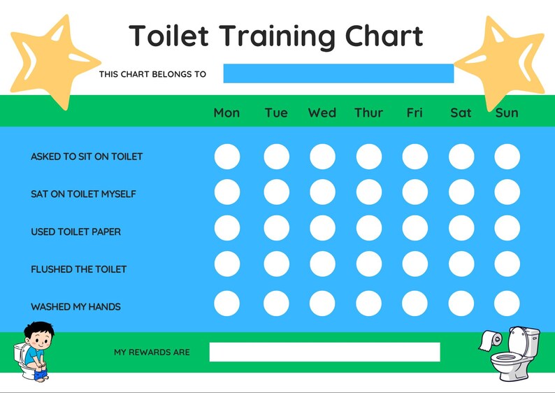 Potty Training Chart for Toddlers | Reward Tracker (instant Download ...