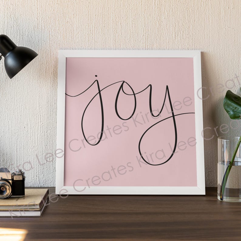 Joy Handwritten Script Wall Art Bundle | Handwriting Text | Cursive ...