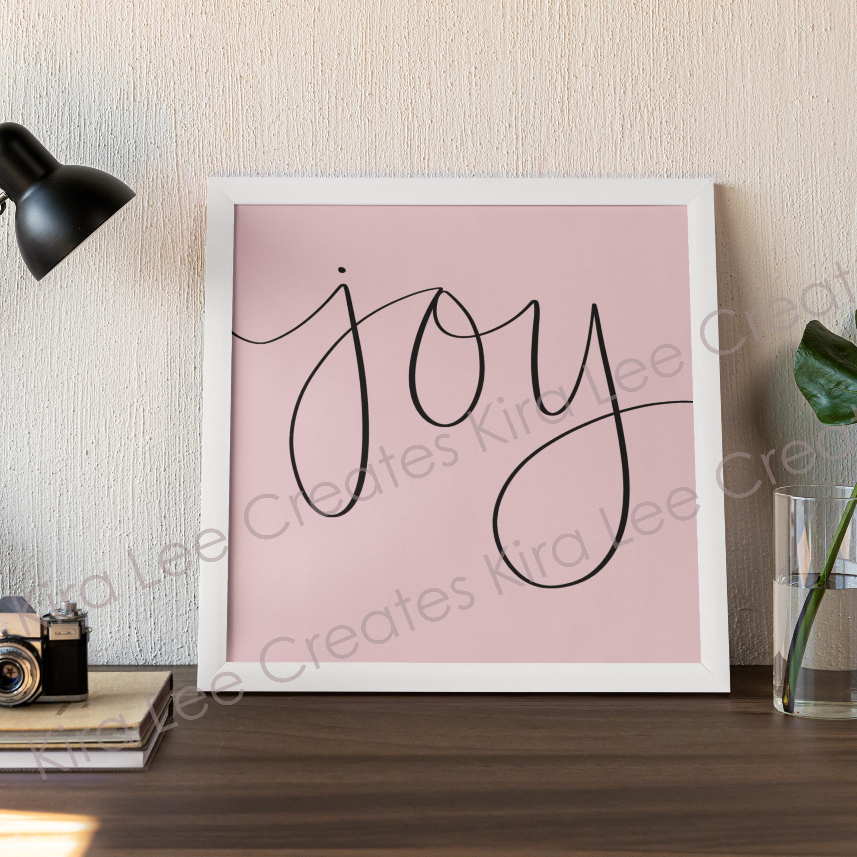 Joy Handwritten Script Wall Art Bundle | Handwriting Text | Cursive ...