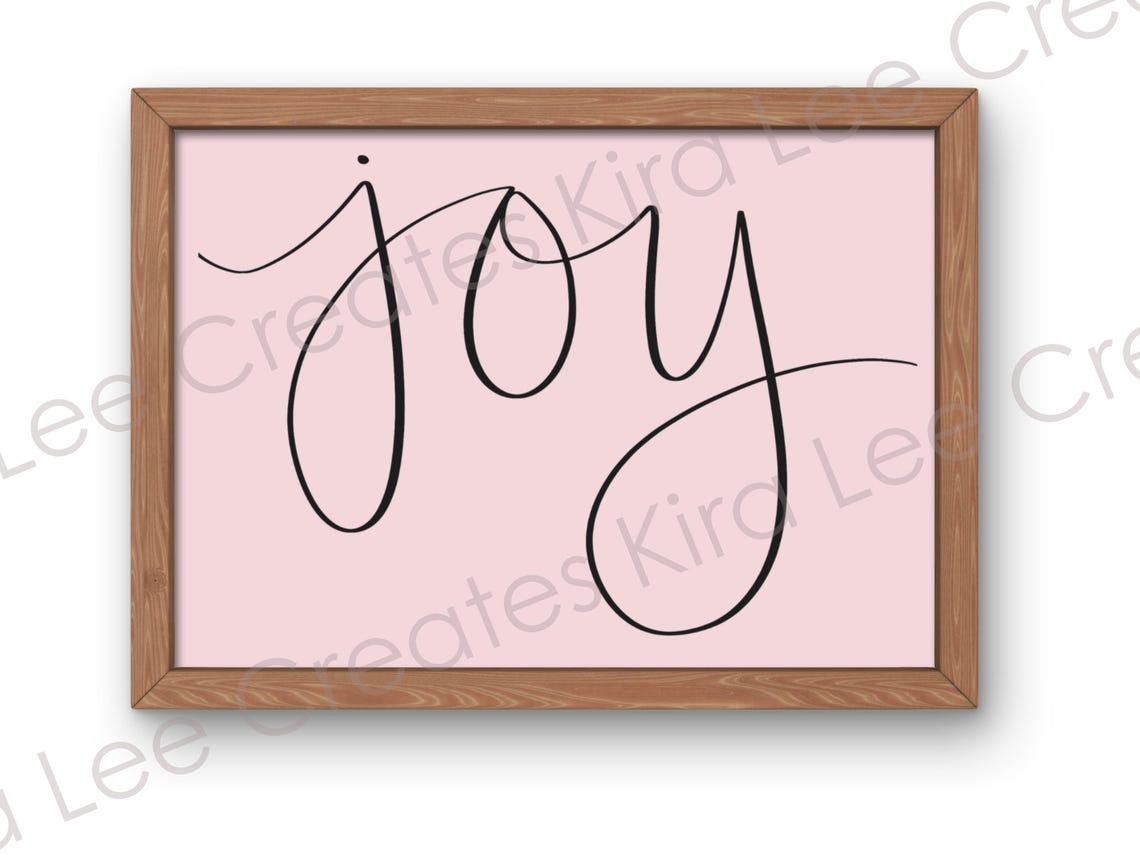 Joy Handwritten Script Wall Art Bundle | Handwriting Text | Cursive ...