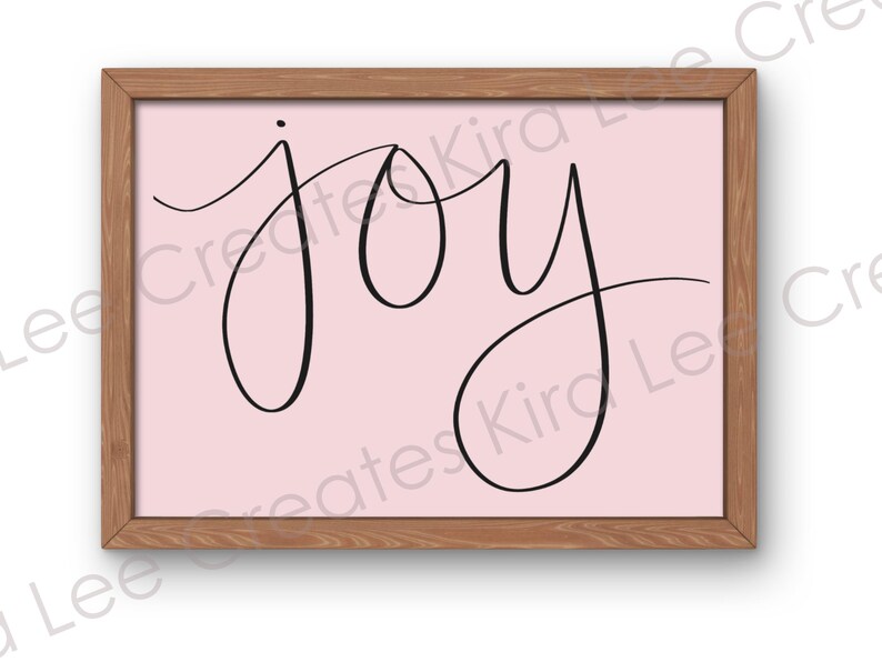 Joy Handwritten Script Wall Art Bundle | Handwriting Text | Cursive ...