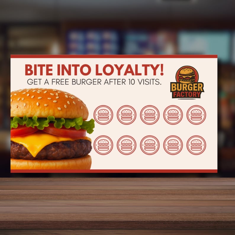Restaurant Loyalty Card Template | Editable Canva Rewards & Punch ...