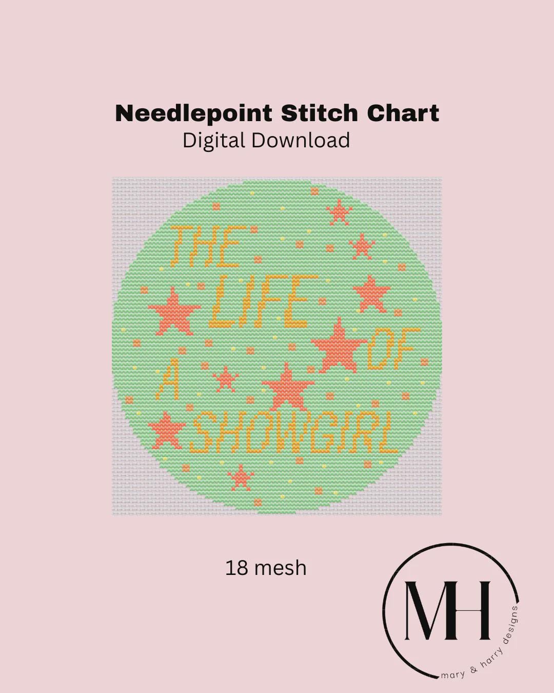 Showgirl Digital Stitch Chart for Needlepoint, Cross Stitch, Perla ...