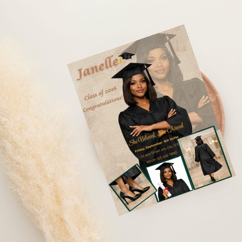 Editable Graduation Flyer Template: Class of 2026 Invitation (digital ...