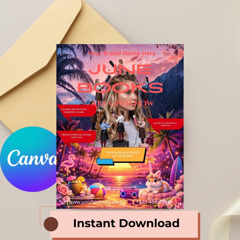 Editable Canva Flyer Template | Fixed Background, Customizable Template ...