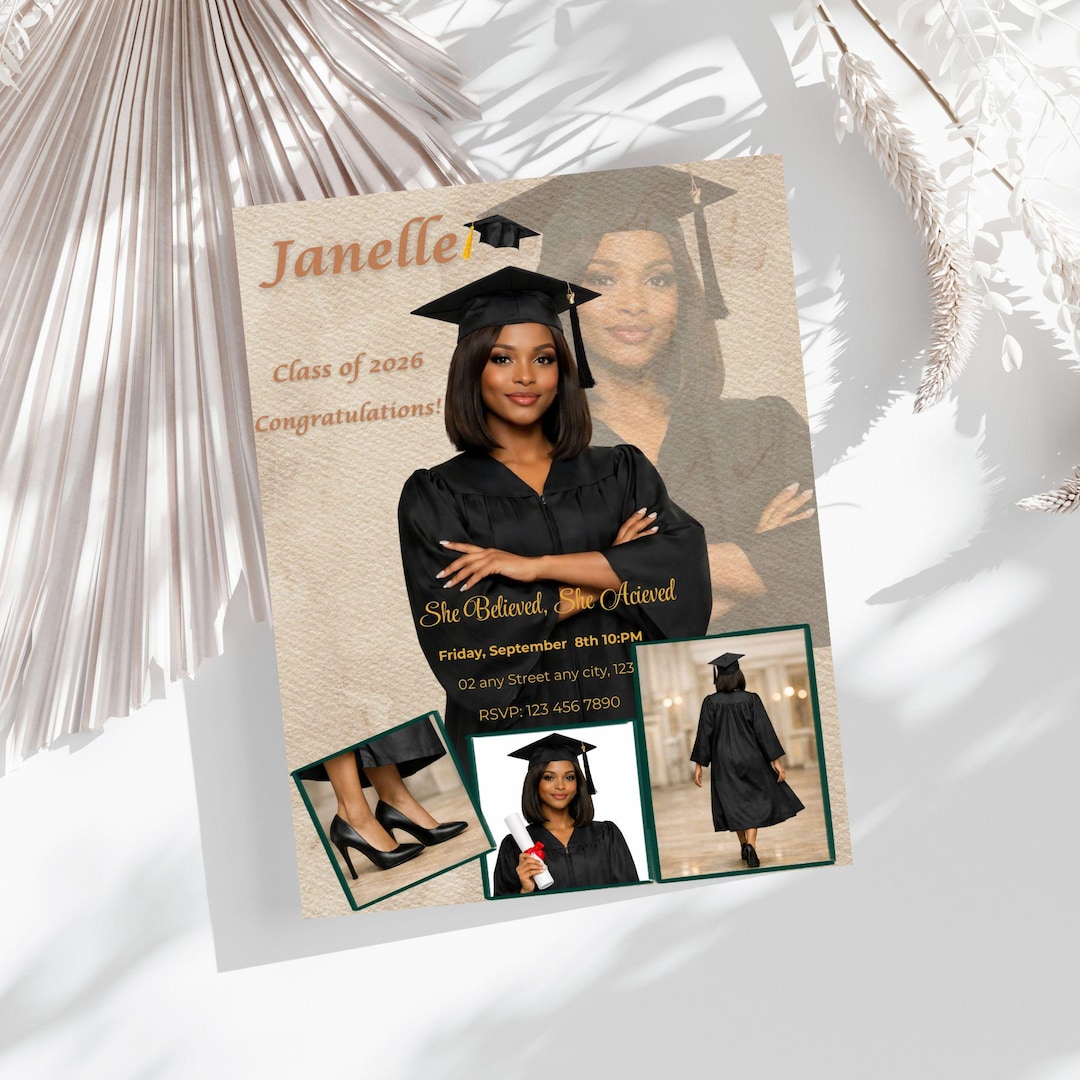 Editable Graduation Flyer Template: Class of 2026 Invitation (digital ...