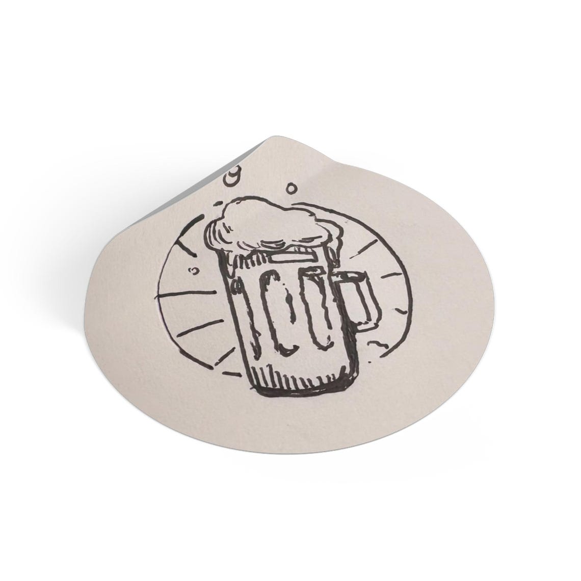 Hand Drawn Beer Sticker - Etsy
