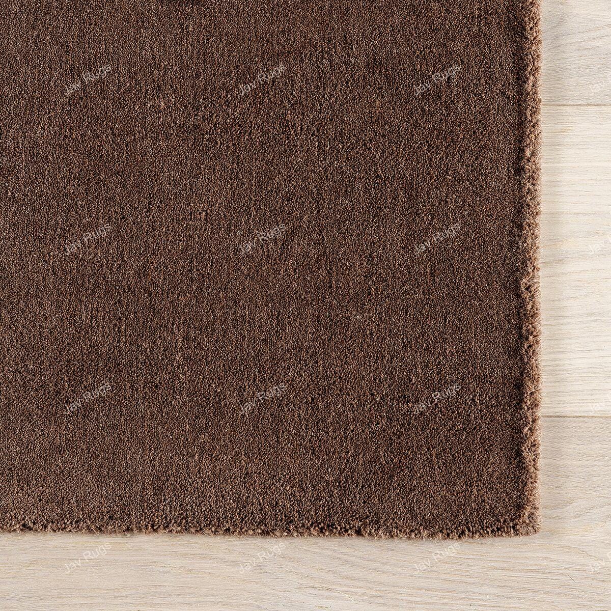 Hand Tufted Wool Rug | Solid Dark Brown, Cut Pile - Etsy