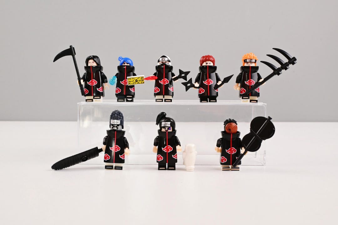 Akatsuki Villains & Hero Minifigure Set: Itachi, Konan, Kakuzu, Sasori ...