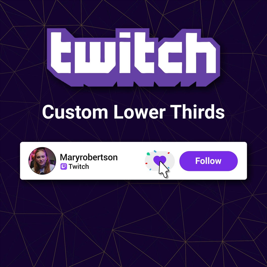 Personalized Twitch Follow Animation for Stream Intros, Custom Twitch ...