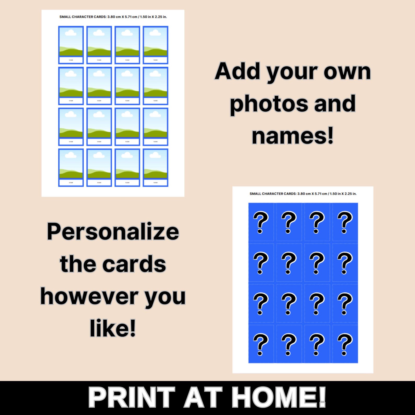 Guess Who Canva Template | Custom Guess Who Cards | Make Your Own Guess ...