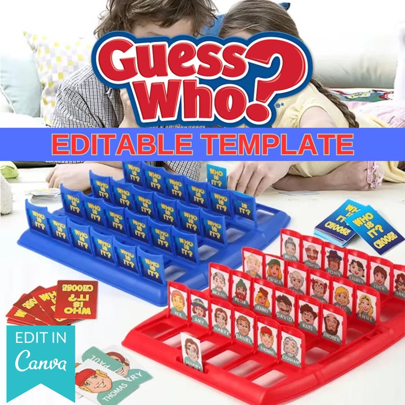 Guess Who Canva Template | Custom Guess Who Cards | Make Your Own Guess ...