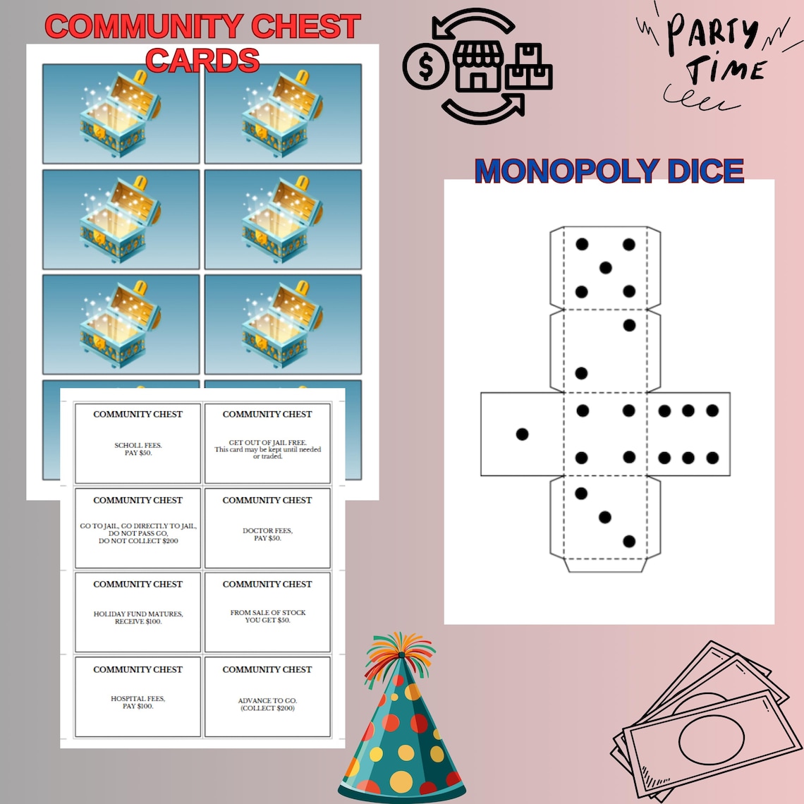 Custompoly Game Template: DIY Board Game | Canva Editable Template ...