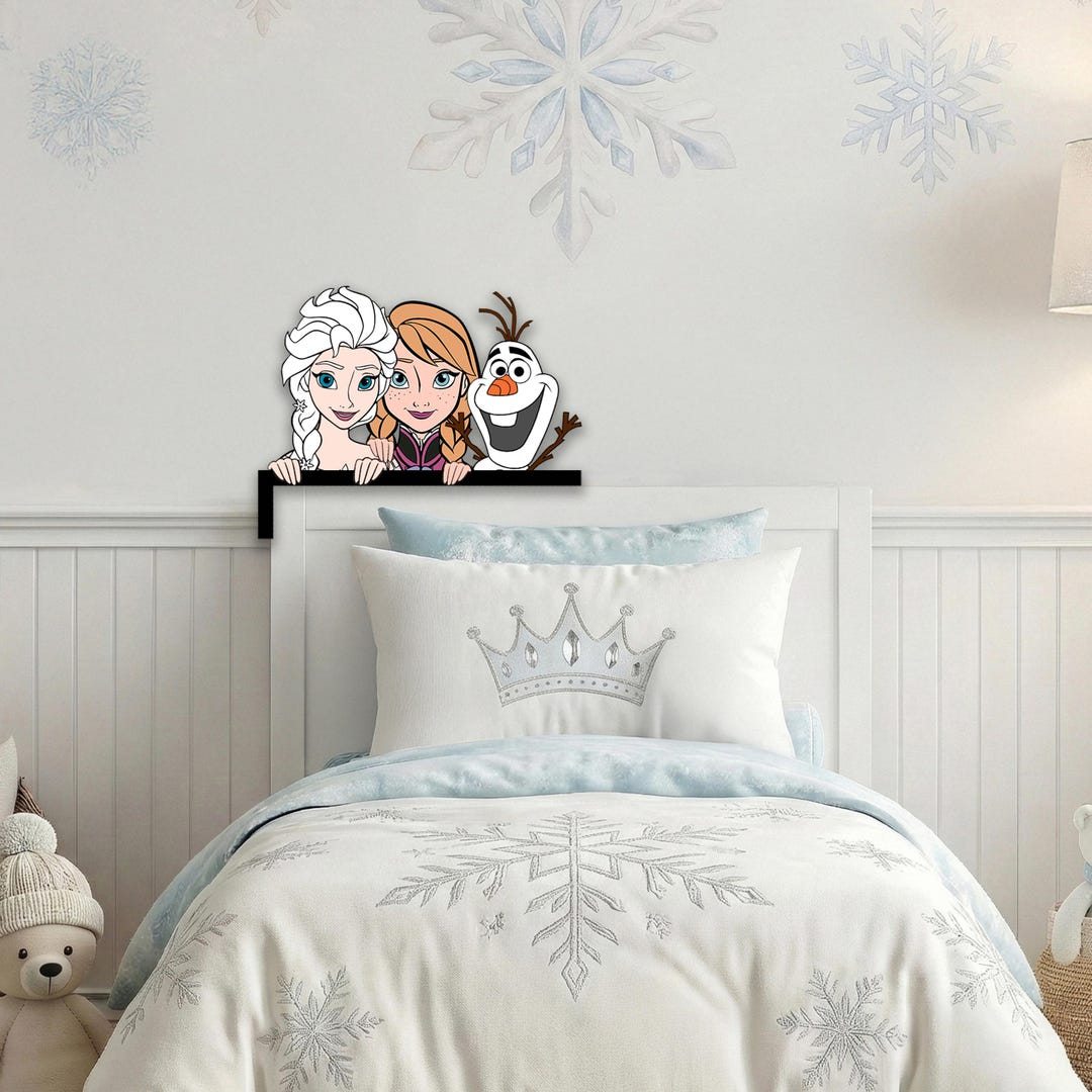 Frozen Anna Elsa Olaf Wood Sign, Frozen Elsa Door Decor, Peeking ...