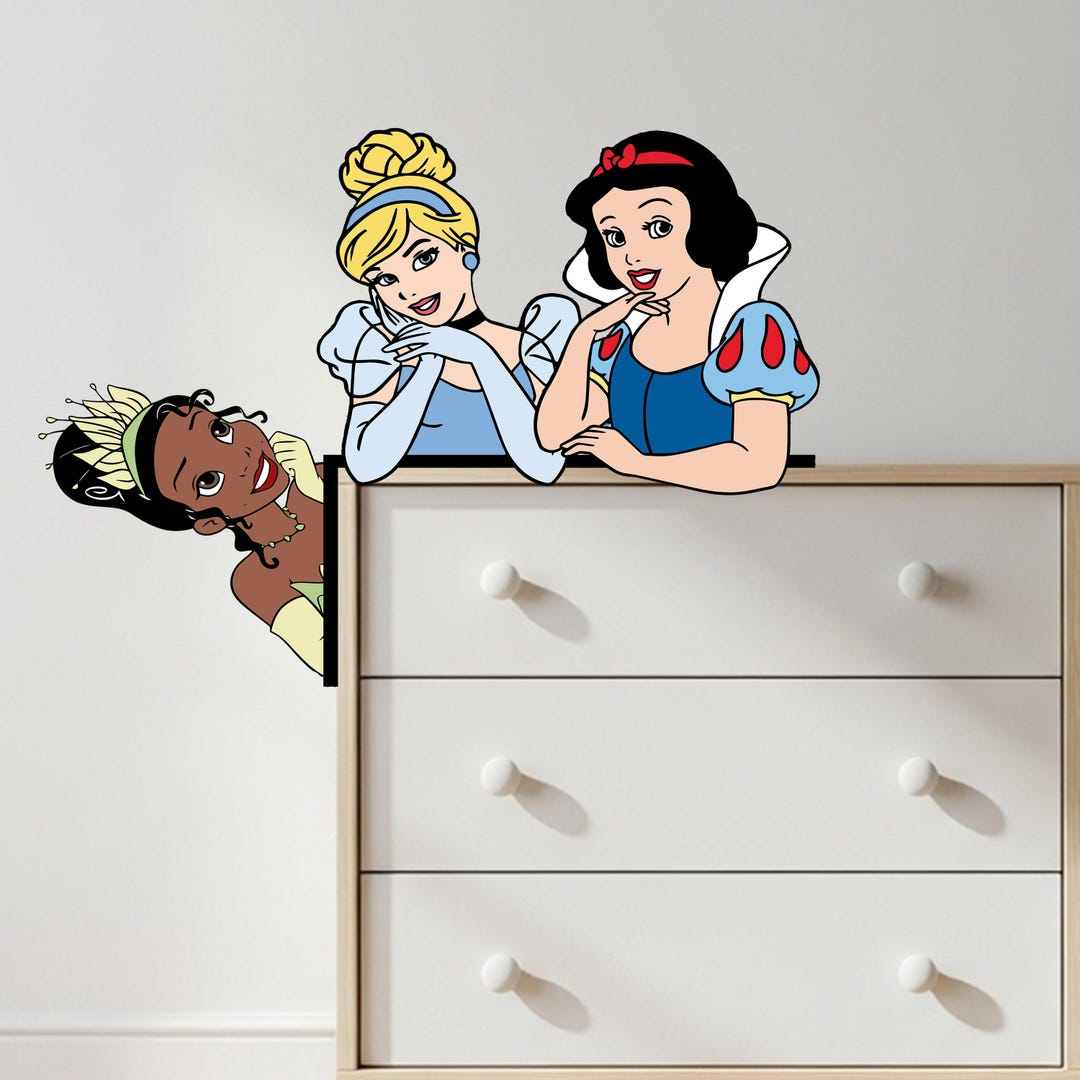 Cute Peekaboo Princess Door Corner Sign, Disney Peeking Peeker ...