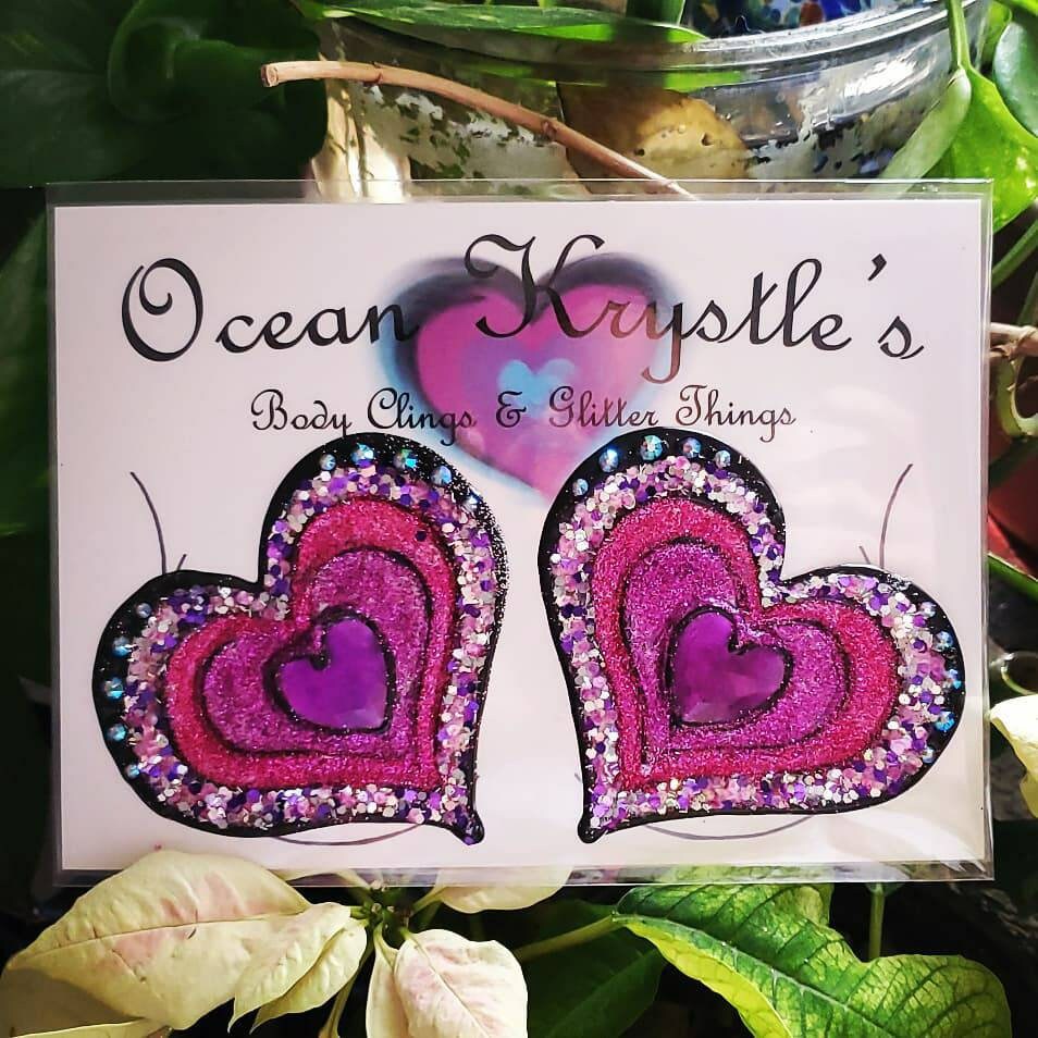 Hearts Love Valentine's Day Pasties Niple Covers Reutilizable Hand Made ...