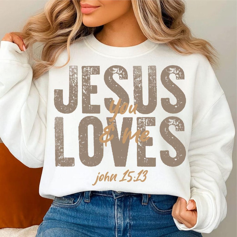 Vintage Jesus Loves You Christian Svg Png, Retro Faith Quote Design ...