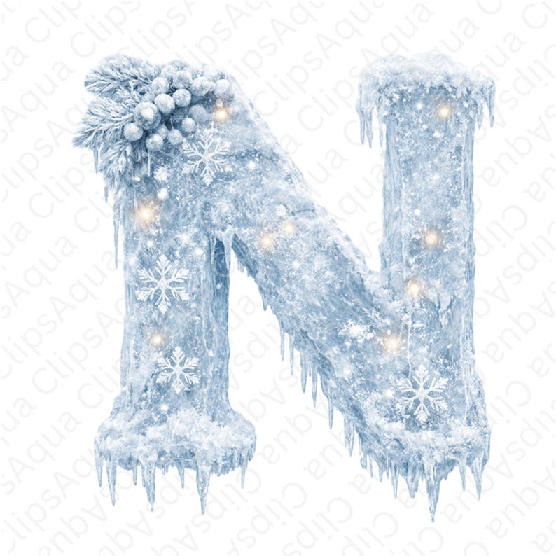 Winter Wonderland Alphabet Letters Set, and Number, PNG Clipart ...