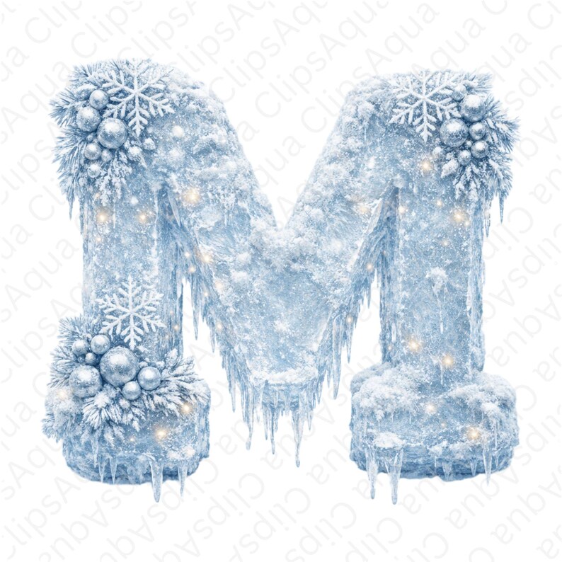 Winter Wonderland Alphabet Letters Set, and Number, PNG Clipart ...