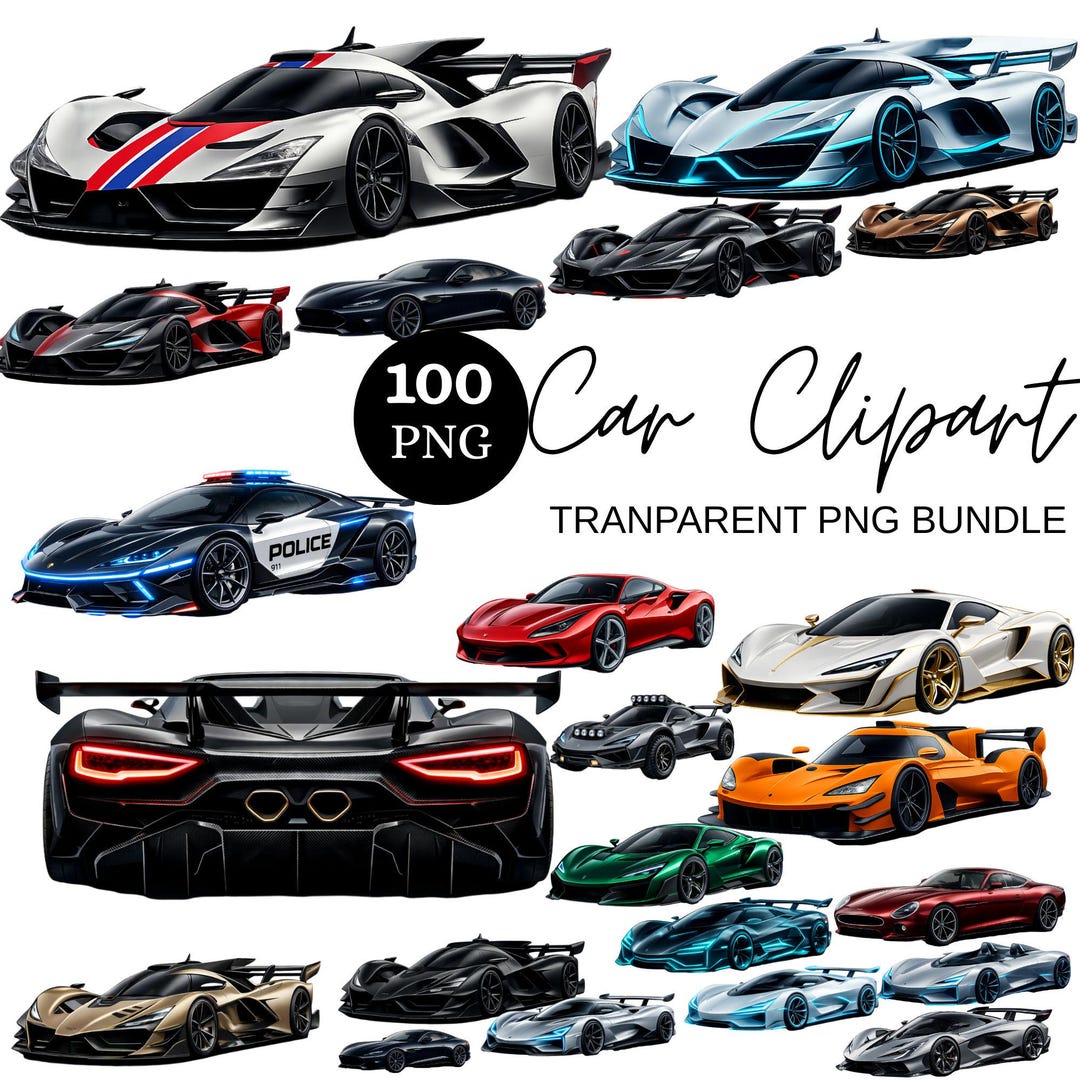 100watercolor Supercars PNG, Clipart Bundle, Luxury Car, Fast Car Png ...