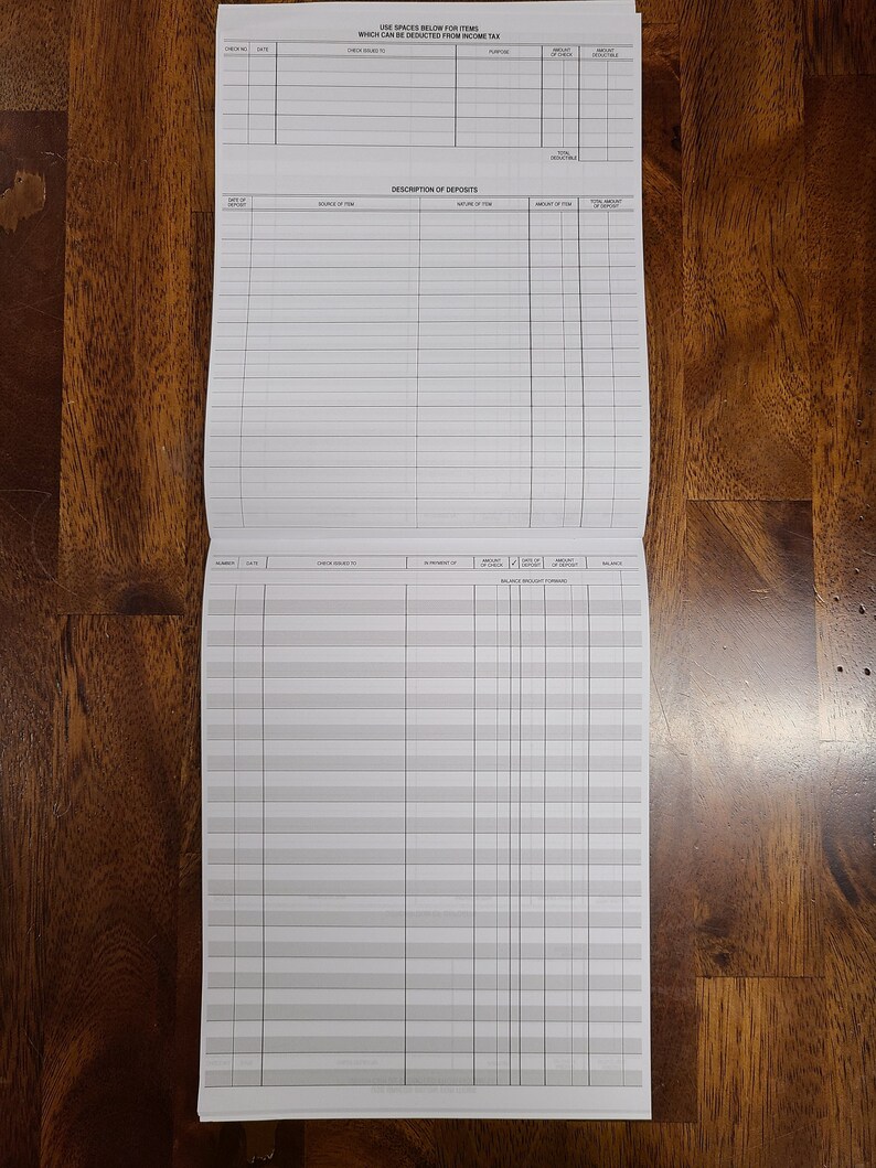 Check Registers for Deskbook Checks, Secretary Desk Register, Size: 6 3 ...