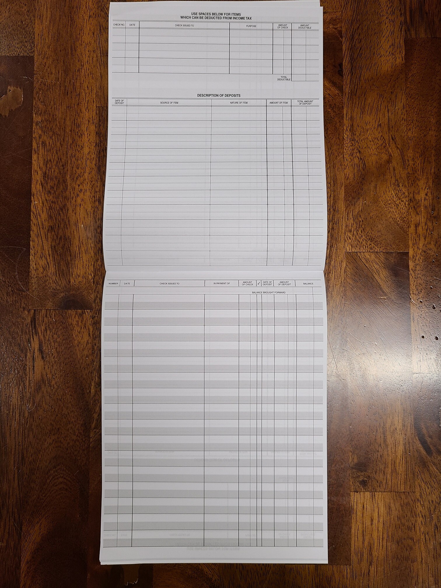 Check Registers for Deskbook Checks, Secretary Desk Register, Size: 6 3 ...