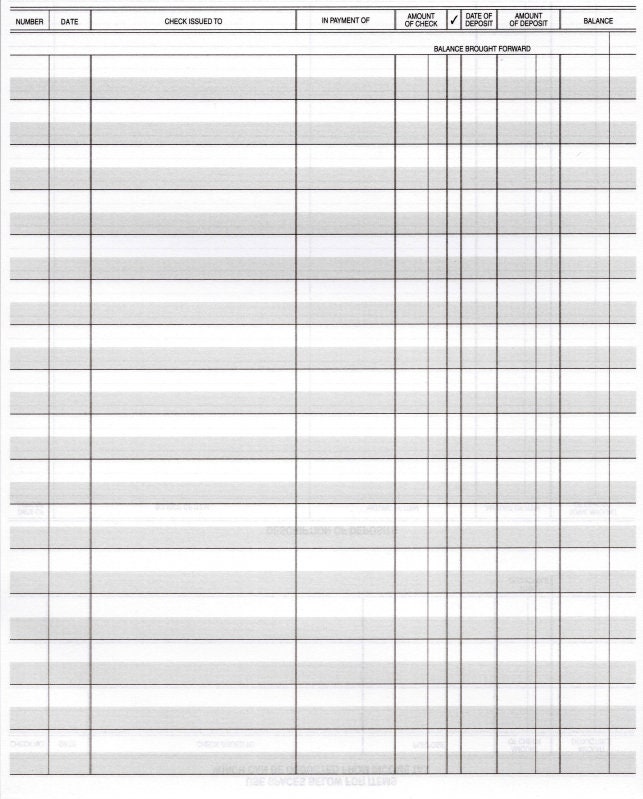 Check Registers for Deskbook Checks, Secretary Desk Register, Size: 6 3 ...