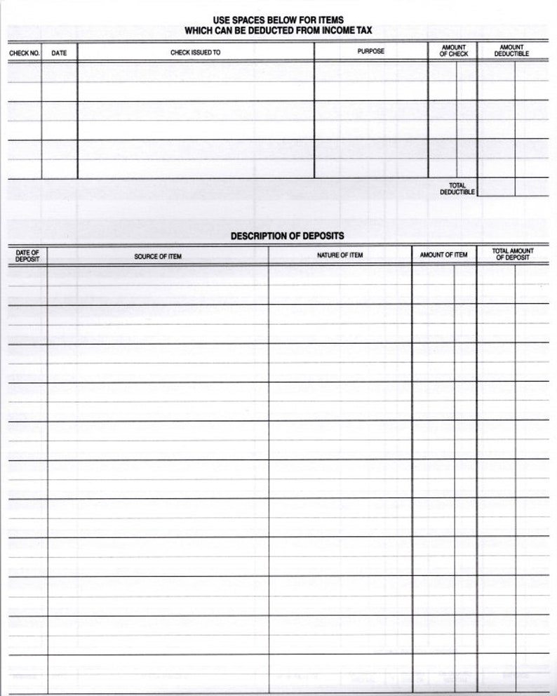 Check Registers for Deskbook Checks, Secretary Desk Register, Size: 6 3 ...