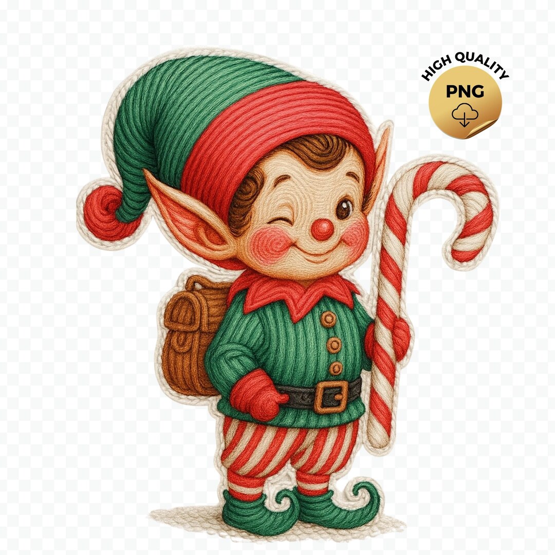 Christmas Elf Embroidery Design (PNG Digital Download) - Etsy