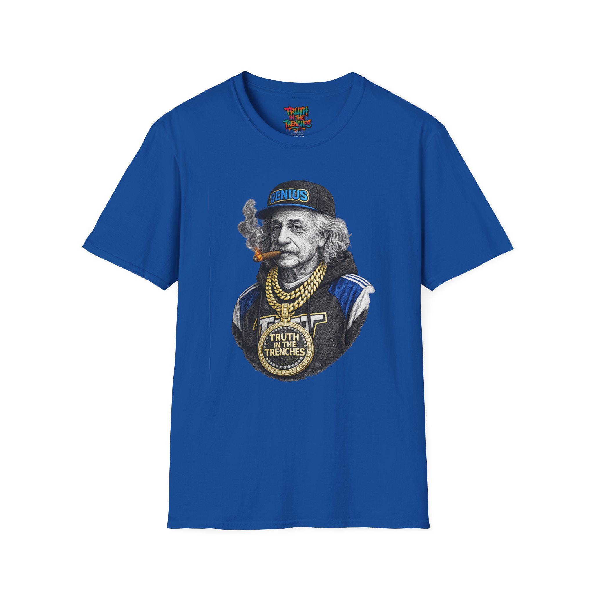 Einstein Pop Art Goon Albert Einstein Drip Smoking With Chains and Cap ...