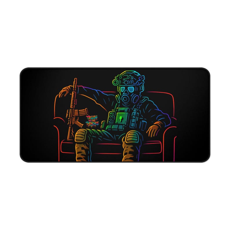 Neon Tactical Soldier Gamer Desk Mat | Gaming Mousepad, Goon in ...