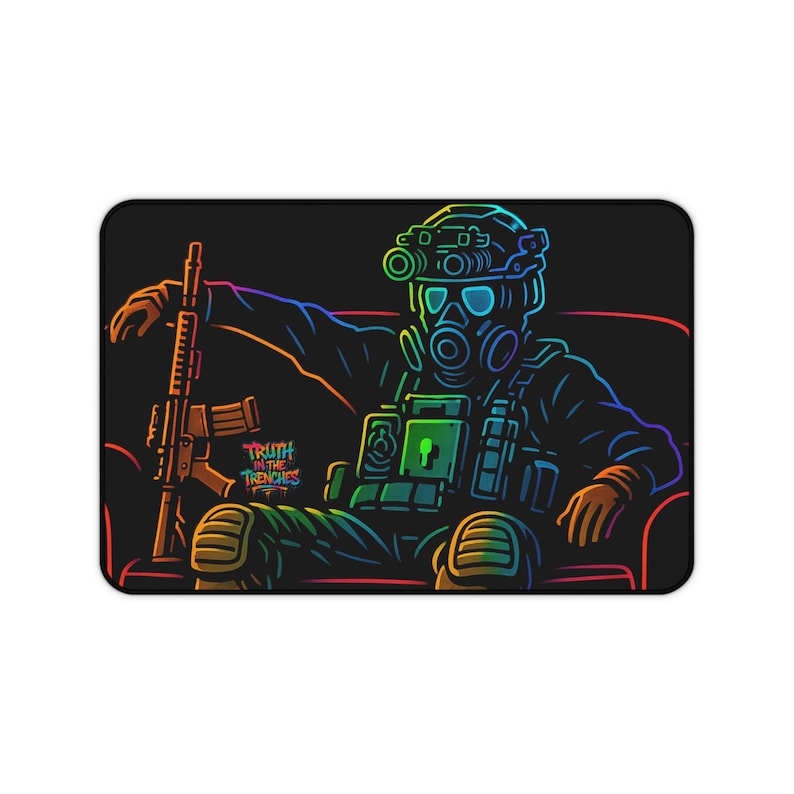 Neon Tactical Soldier Gamer Desk Mat | Gaming Mousepad, Goon in ...