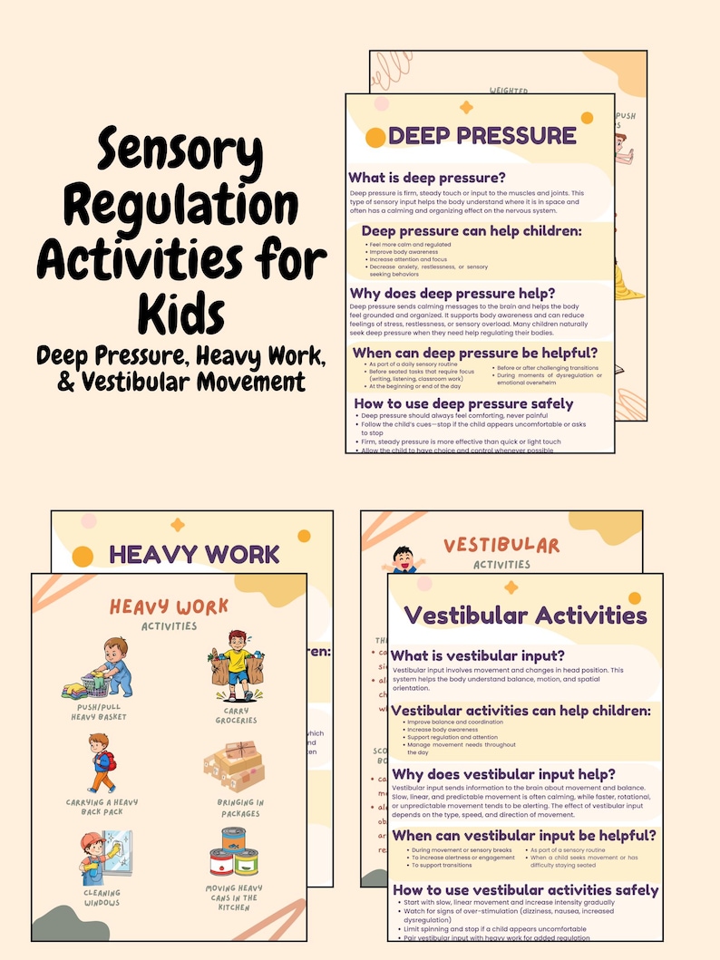 Sensory Regulation Activities for Kids | Deep Pressure, Heavy Work ...