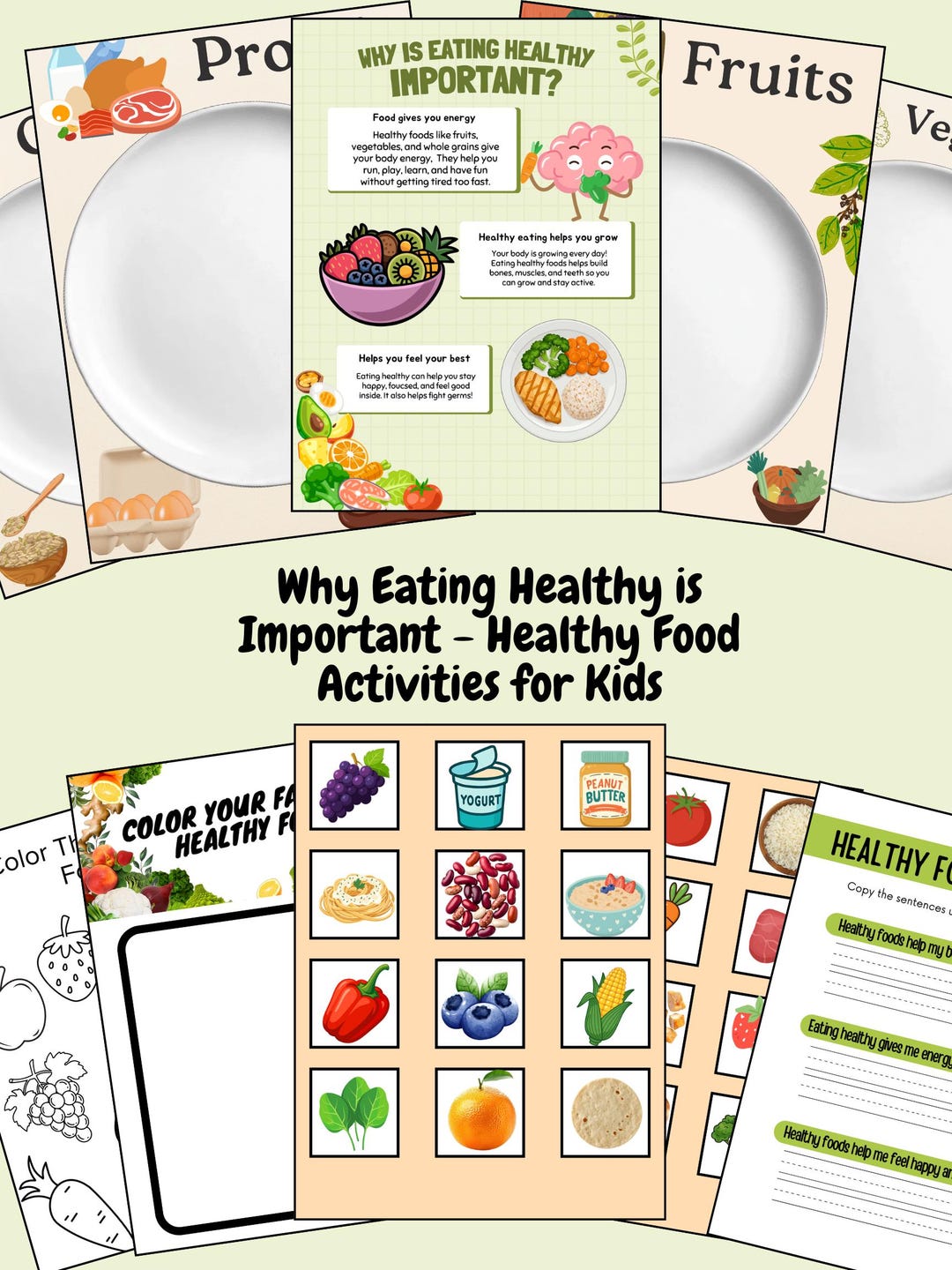 Why is Eating Healthy Important? Mini Bundle, Healthy Food Worksheets ...