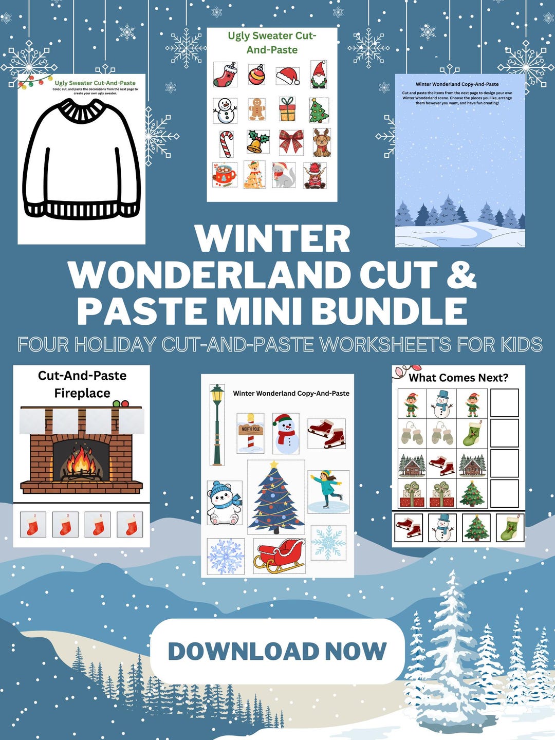 Winter Wonderland Cut & Paste Mini Bundle - Etsy