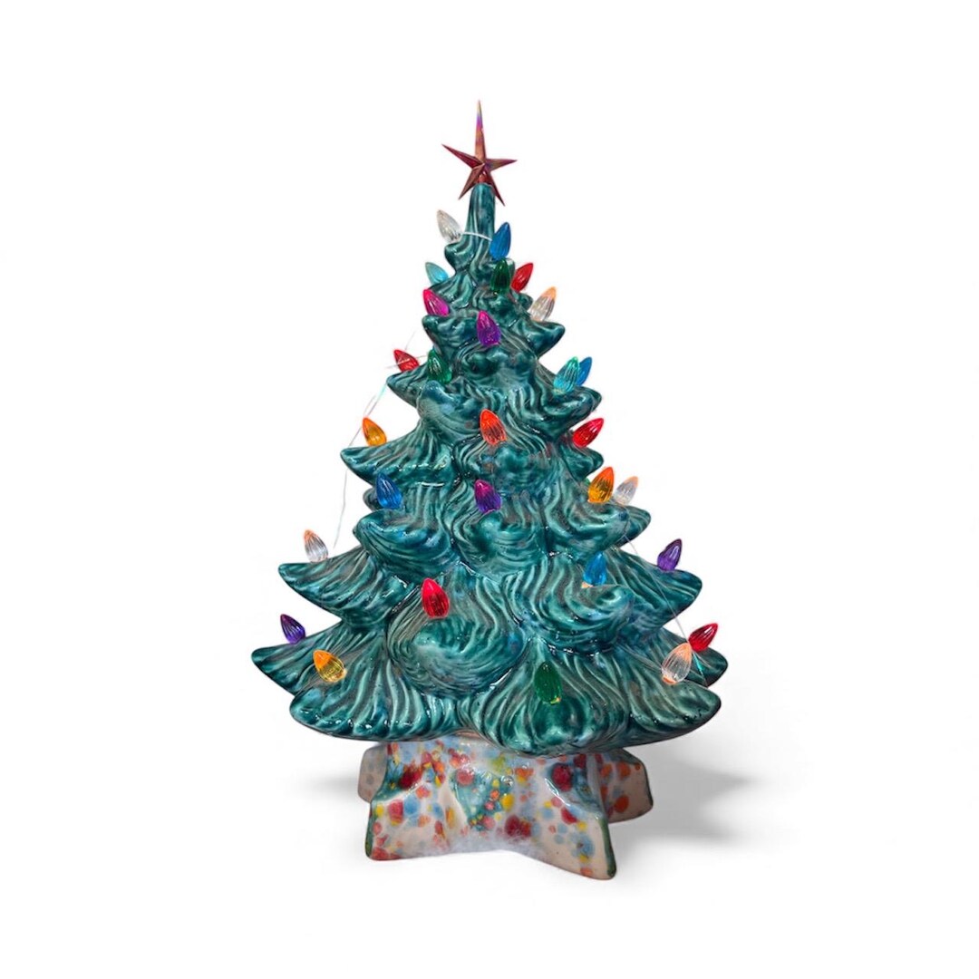 18” Hand Painted Pre-lit Atlantic Christmas Tree - Etsy