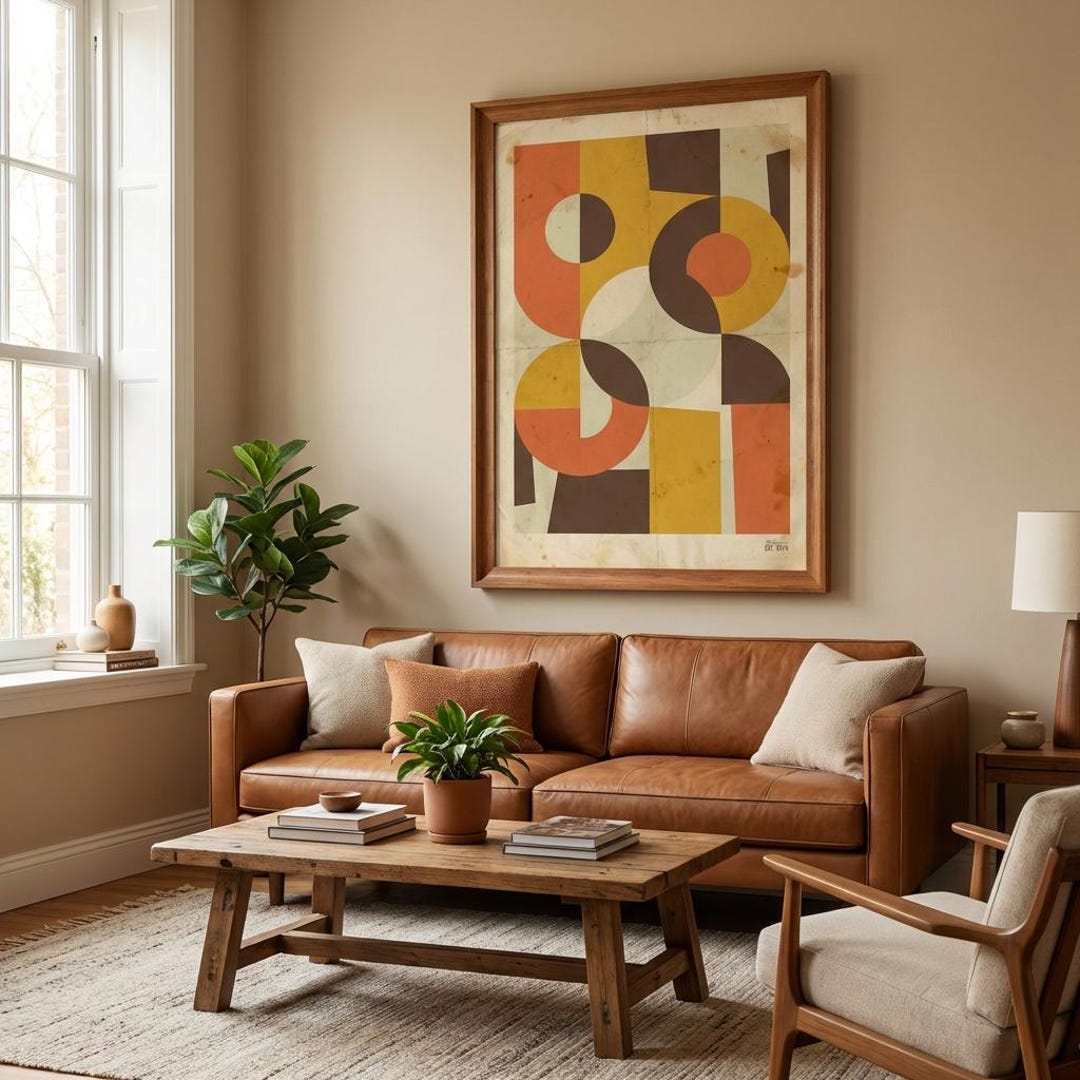 Retro Geometric Abstract Wall Art Print (digital Download) - Etsy