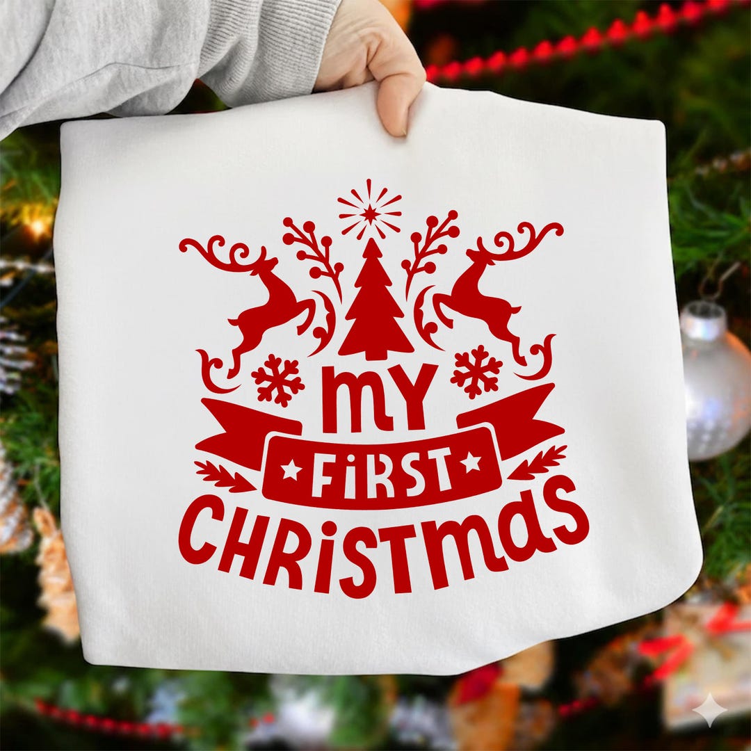 My First Christmas Sublimation PNG, My 1st Christmas Clipart, Baby ...