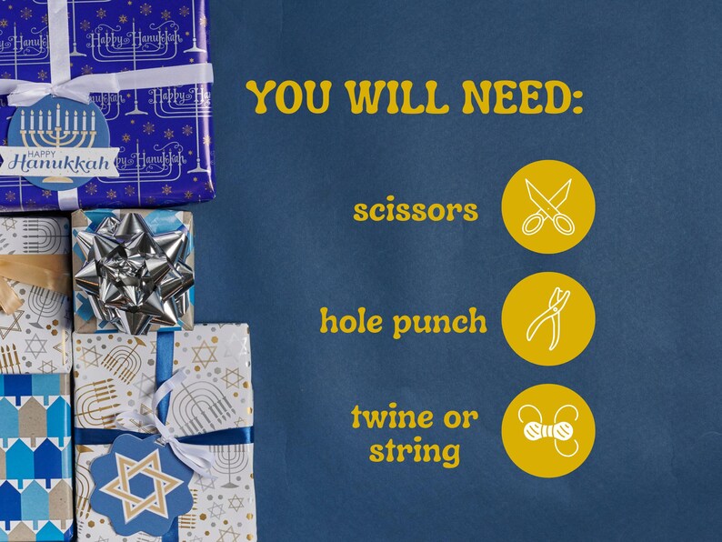 Hanukkah Printable Gift Tags | Sheet of 10 DIY Tags | Festival of ...