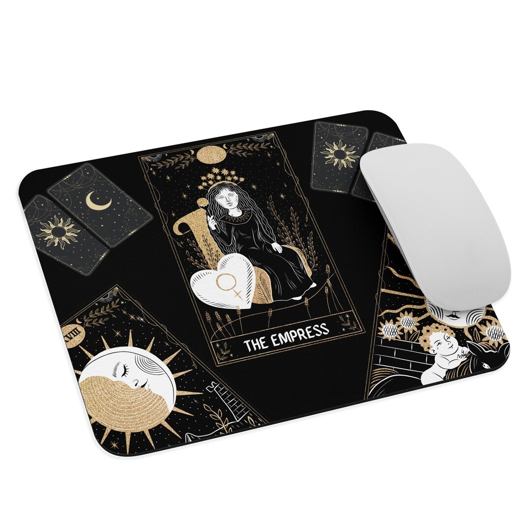 The Empress Tarot Card Mouse Pad, Black and Gold Tarot Card Empress Sun ...