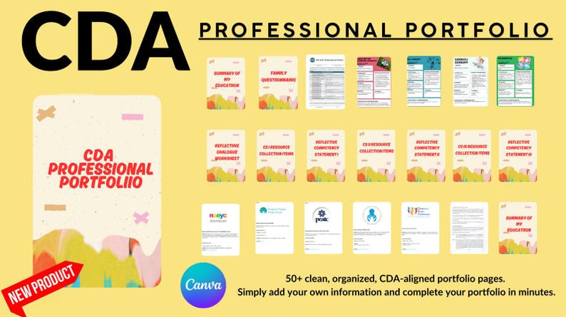 Editable CDA Teaching Portfolio – Professional Portfolio Template for ...