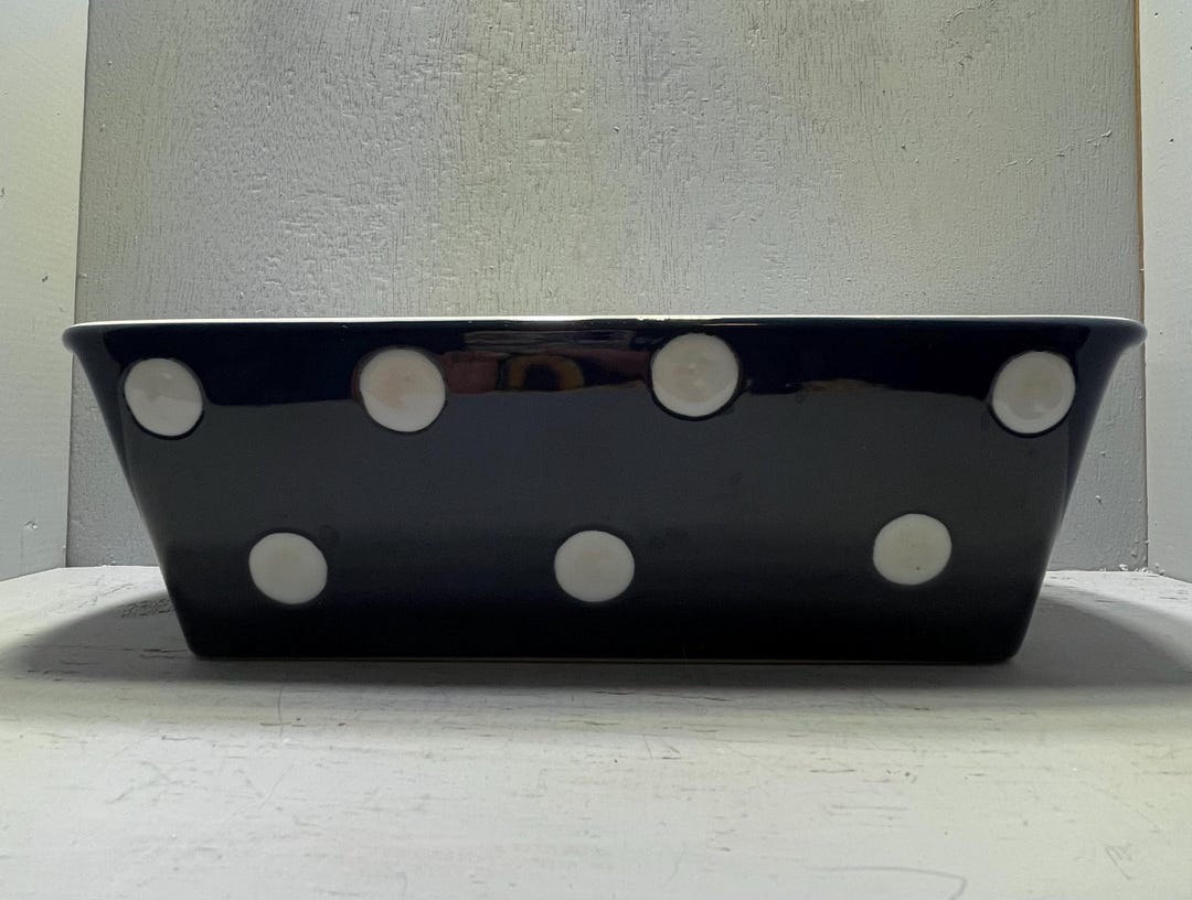 Denmark Tools for Cooks Navy/white Polka Dot Bread/loaf Pan ~ 10.25"x5 ...
