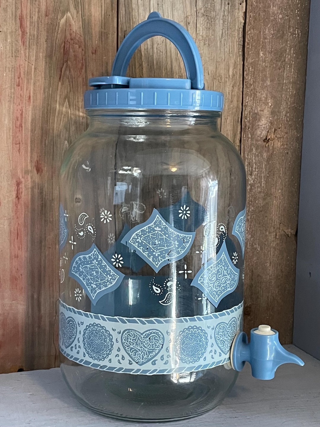Anchor Hocking 1 Gallon Sun Tea Glass Dispenser - Blue/white, Bandana ...