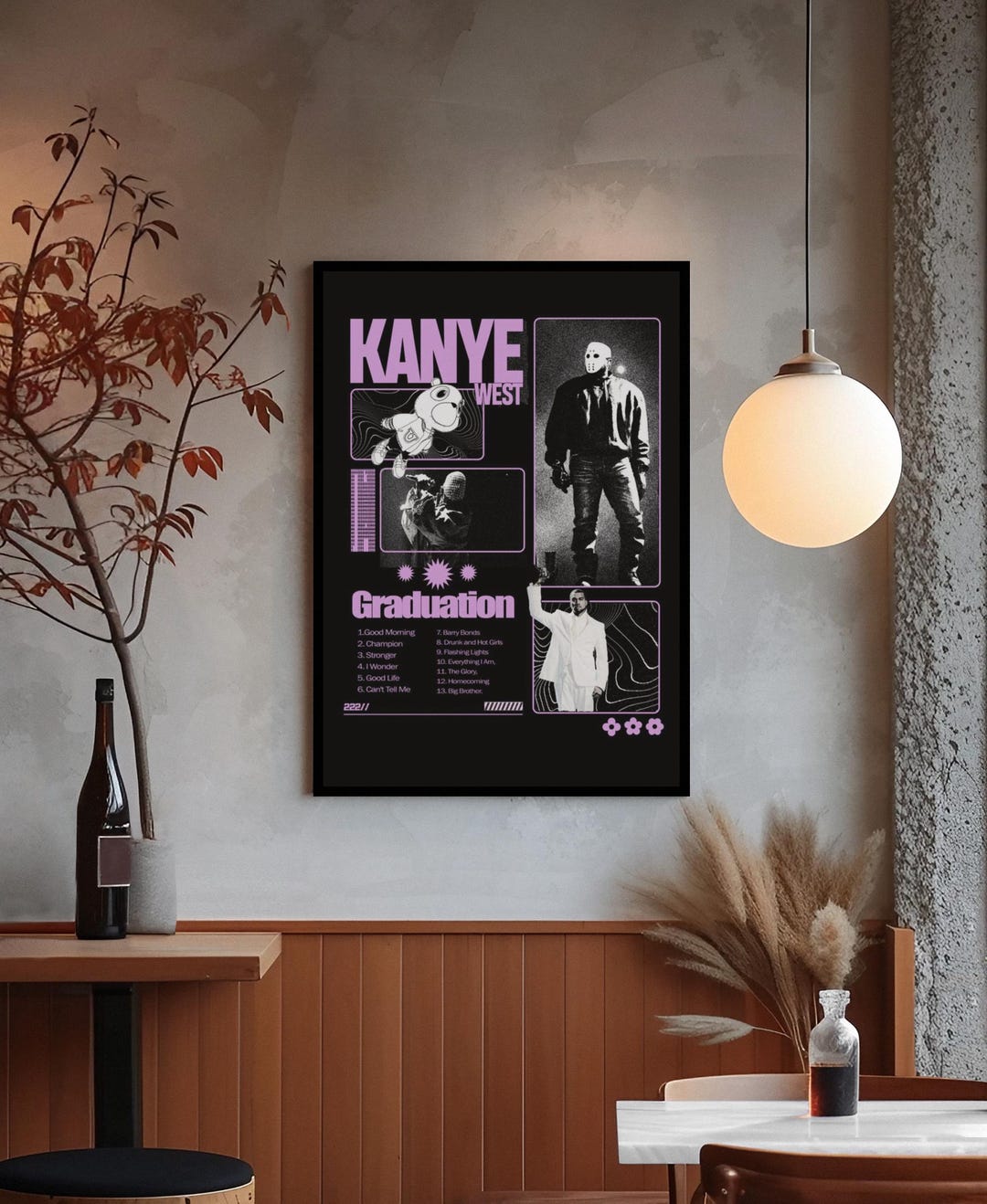 Kanye West Graduation Poster | Album Cover Print | Hip Hop Wall Art ...