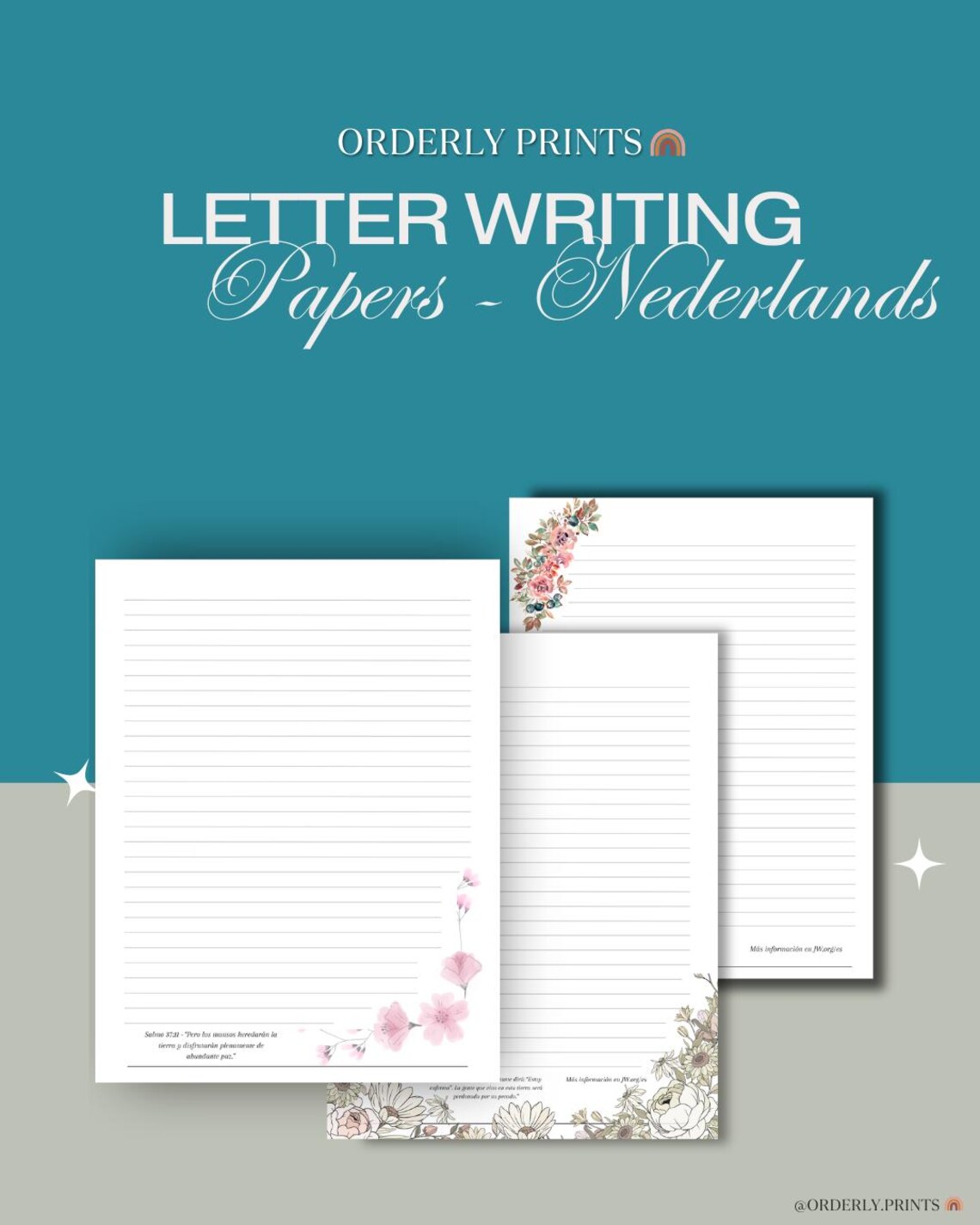 JW Dutch Letter Writing Papers W/scriptures (8.5"x11") - Etsy