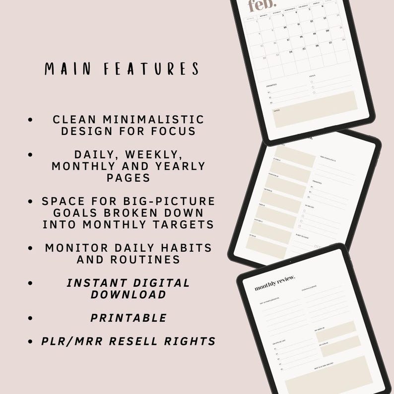 2026 Digital Planner | Minimalist Neutral Planner (PLR/MRR) - Etsy