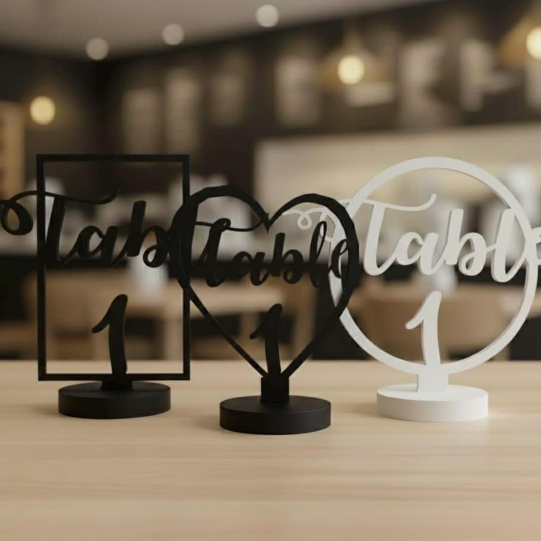 Wedding Table Numbers, 3D Printed Table Number Signs, Modern Reception ...