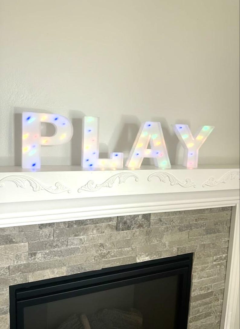 Custom LED Letter Lights, Personalized 3D Printed Initials, Light up ...