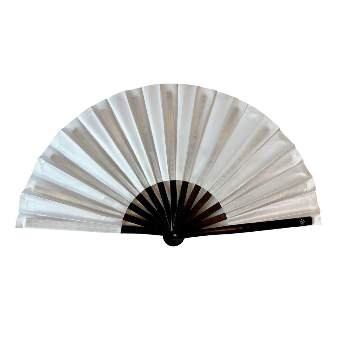 Large Folding Hand Fan Bamboo & Silk | Solid Color or Glitter Gift for ...