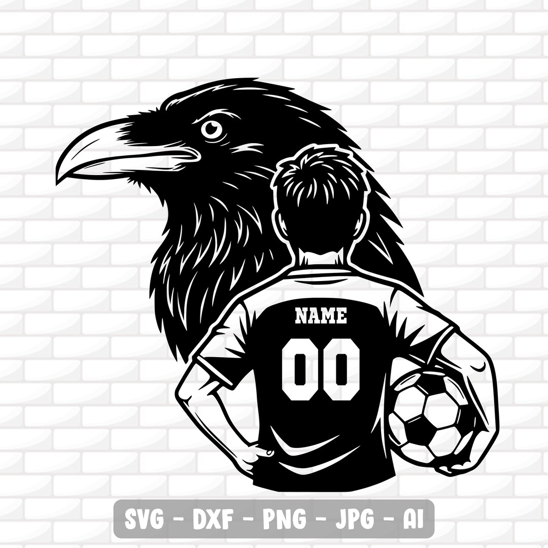 Raven Soccer Player Svg | Personalized Soccer Svg | Ravens Sports Team ...